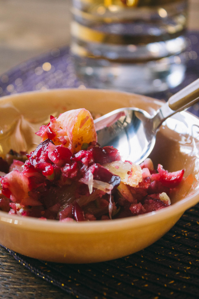 1-Bowl Raw Cranberry Fruit Salad Recipe | VEEG