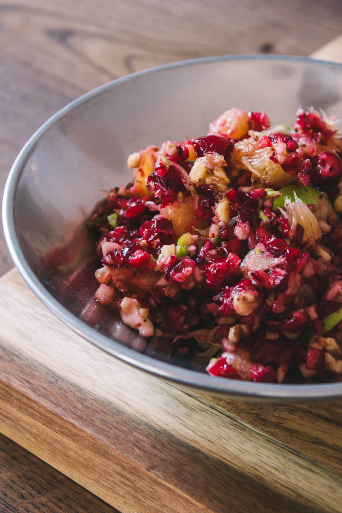 1-Bowl Raw Cranberry Fruit Salad Recipe | VEEG