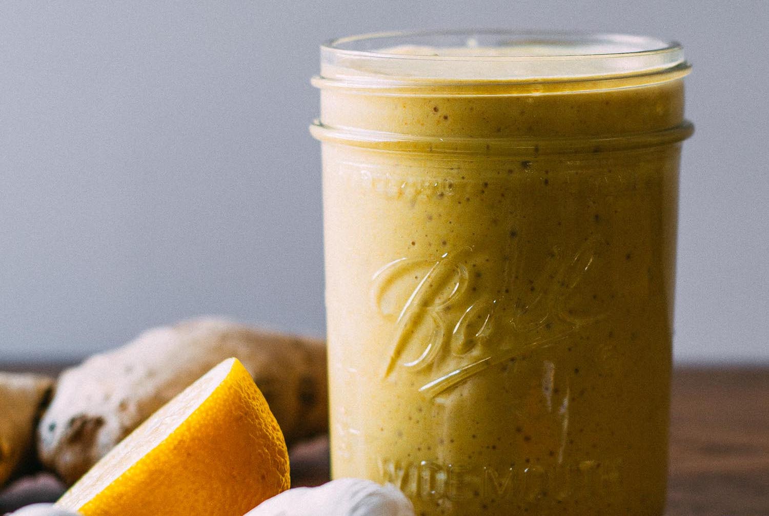 Creamy Oil-Free Lemon Ginger Dressing Recipe | VEEG