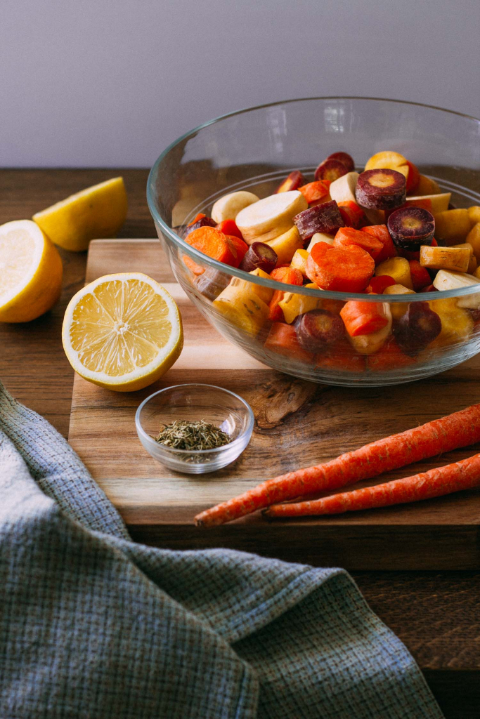Roasted Rainbow Carrot Rounds Recipe | VEEG