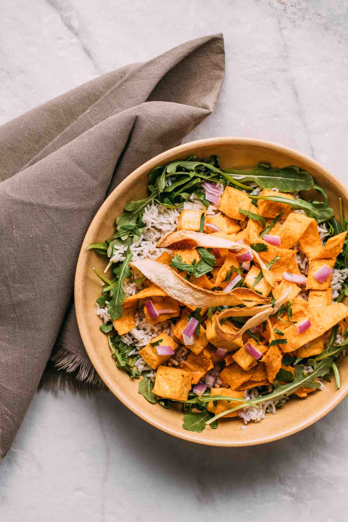 Buffalo Tortilla Tofu Bowl Plant-Based Vegan Recipe | VEEG