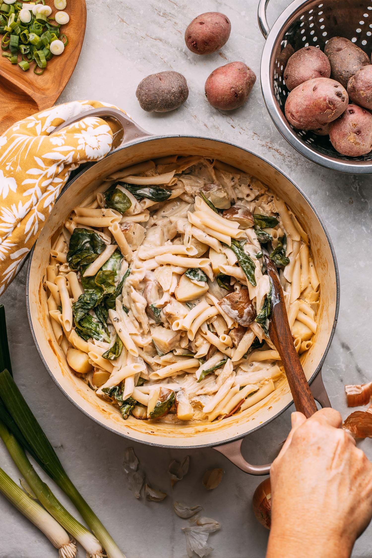 Vegan Rosemary Potatoes and Pasta Recipe | VEEG