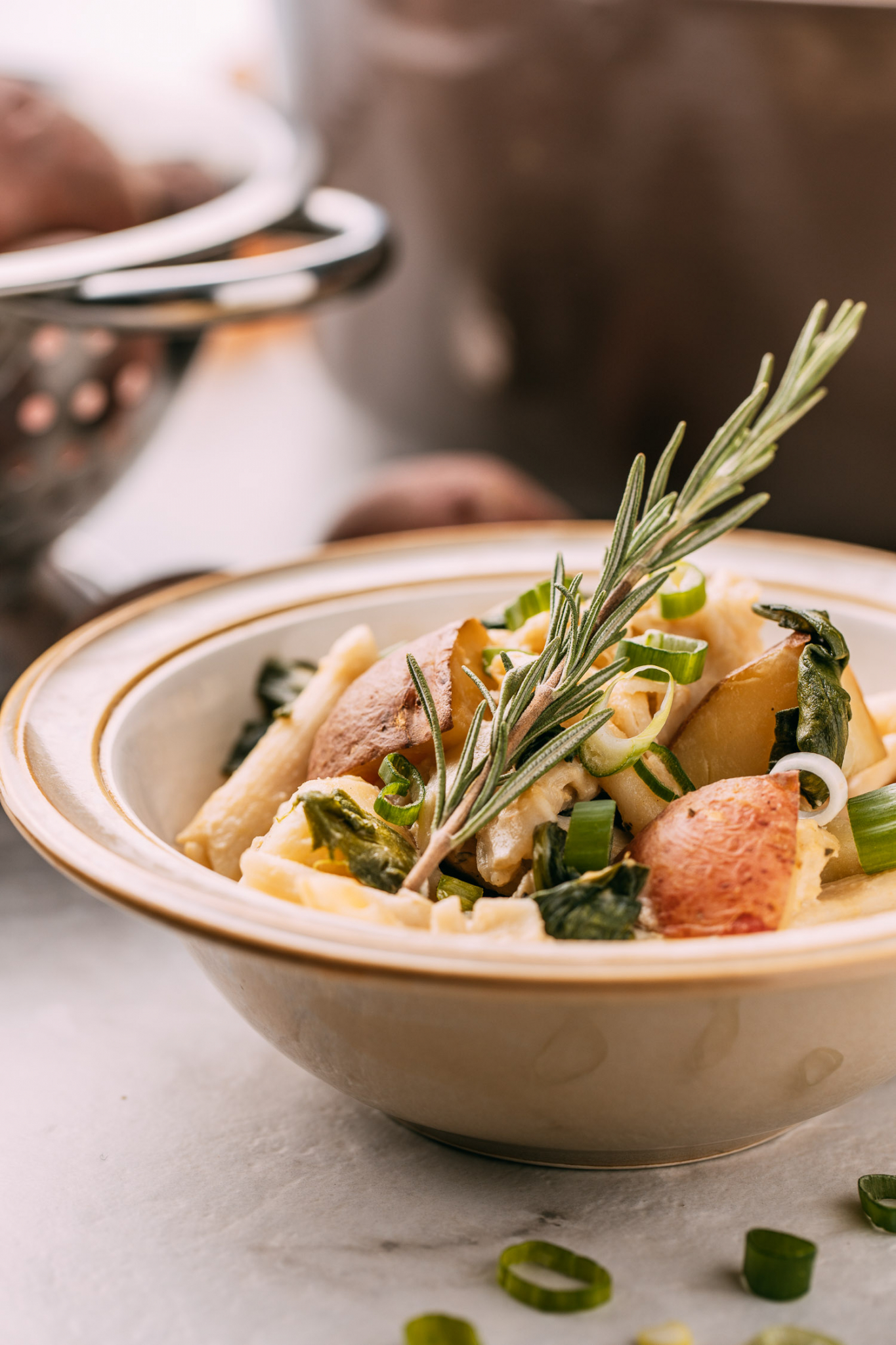 Vegan Rosemary Potatoes and Pasta Recipe | VEEG