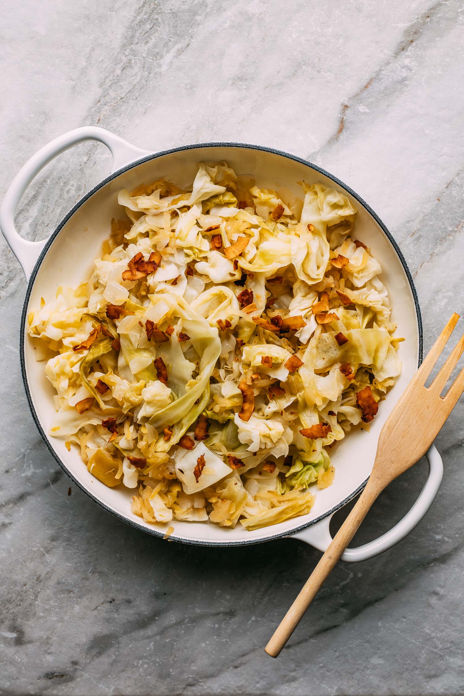 Fried Cabbage with Apples and Fakin' Bacon | Oil-Free Recipe | VEEG